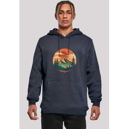 F4NT4STIC Herren Kapuzenpullover "Sonnenuntergang Berglandschaft", blau, Gr. XXL, Obermaterial: 65% Baumwolle, 35% Polyester, Pullover, Premium
