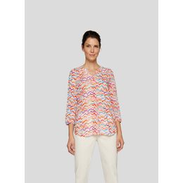 Rabe Damen Klassische Bluse "Bluse", orange, Gr. 42, gemustert, 100%Viskose, Blusen