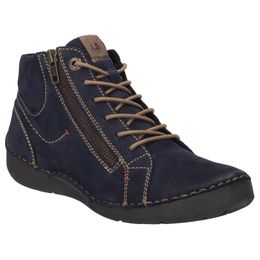 Josef Seibel Damen Schnürstiefelette "Fergey 67", Gr. 36, blau, Leder, Schuhe, Schnürstiefel, Winterstiefel, Bequemschuh mit Reißverschluss