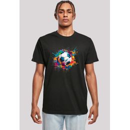 F4NT4STIC Herren T-Shirt "Bunte Fußball Grafik", schwarz, Gr. S, Obermaterial: 100% Baumwolle, Shirts, Premium Qualität