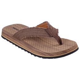 Skechers Herren Zehentrenner "TANTRIC-FRITZ", Gr. 45, braun, Textil, used, Schuhe, Sommerschuh, Schlappen, Poolslides, Badeschuh, mit weichem