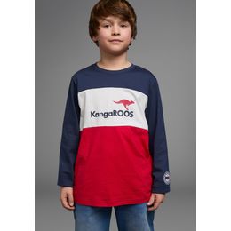 Kangaroos Jungen Langarmshirt "Im tollem Colorblocking-Design", bunt, Gr. 164, bedruckt, Jersey, Obermaterial: 100% Baumwolle, Shirts, Langarm,