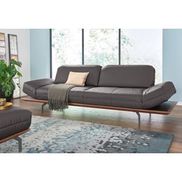 4-Sitzer, B:252cm H:117cm T:129cm, braun, CREATION BY ROLF BENZ, Leder Oskar - echtes Leder;Flachgewebe DONNA (76% Polyester 24% Polyacryl), Sofas,