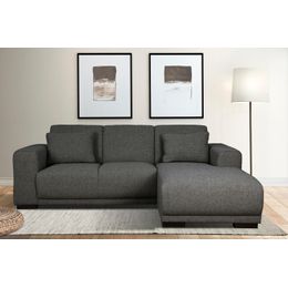 Ecksofa Home Affaire, B:234cm H:85cm T:162cm, grau, 100% Polyester, Wohnzimmer, Sofas, "BORNHOLM L-Form mit Recamiere, Maße B/T/H: 234/162/85 cm",