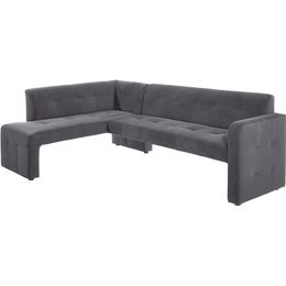 Essbank, B:157cm H:82cm T:245cm, grau, exxpo - SOFA FASHION, Luxus-Microfaser (100% Polyester), Küche, Sitzbänke, "Barista, bequem und elegant, hohe