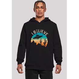 F4NT4STIC Herren Kapuzenpullover "I Believe UFO Alien Sonnenuntergang", schwarz, Gr. XXL, Obermaterial: 65% Baumwolle, 35% Polyester, Pullover,
