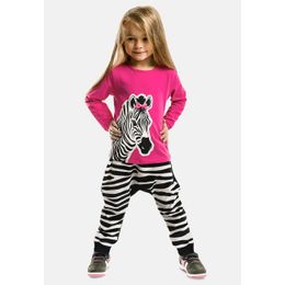 DENOKIDS Jungen Hausanzug "Zebra", Gr. 92, pink, 100% Baumwolle, animal-print, Basic, Homewear-Sets, mit Animal-Print