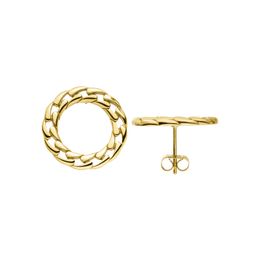 Jobo Damen Paar Ohrstecker "Kreis", 19,9mm, Edelstahl, gold, Edelstahl, Ohrringe, Edelstahl goldfarben