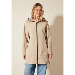 Cecil Damen Langmantel, beige, Gr. S, unifarben, Web, 68% Polyester, 32% Baumwolle, M&auml;ntel, mit Rei&szlig;verschluss-Detail