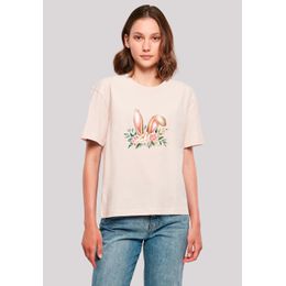 F4NT4STIC Damen T-Shirt "Blumen Osterhasen Ohren Dekor", pink, Gr. S, Obermaterial: 100% Baumwolle, Shirts, Premium Qualität