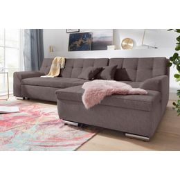 Ecksofa DOMO collection, B:267cm H:83cm T:178cm, grau, Struktur weich (100% Polyester);Luxus-Microfaser (100% Polyester);Struktur (100% Polyester),