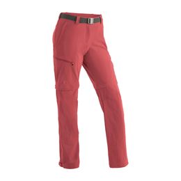 Maier Sports Damen Funktionshose "Nata", rot, Gr. 42, 90% Polyamid, 10% Elasthan, Hosen, Damen Wanderhose, zipp-off Outdoor-Hose, 3 Taschen, Regular