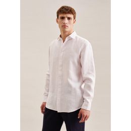 Seidensticker Herren Businesshemd "Regular", rosa, Gr. 42, gestreift, 100% Leinen, Hemden, Regular Langarm Kentkragen Streifen