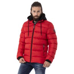 Cipo & Baxx CIPO & BAXX Herren Winterjacke "Winterjacke", rot, Gr. S, unifarben, 100% Polyester, Jacken, im unifarbenen Look