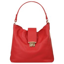 Samantha Look Damen Shopper, rot, Leder, unifarben, Taschen, echt Leder, Made in Italy