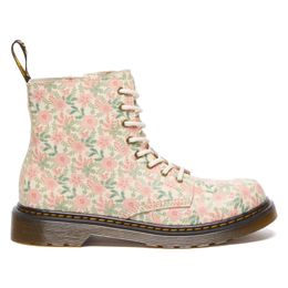 Dr. Martens Damen Schnürstiefel "1460 Pascal Kinder ATHENA", Gr. 37, beige, Leder, geblümt, Schuhe, Freizeitschuh, Schnürboots mit allover Blüten