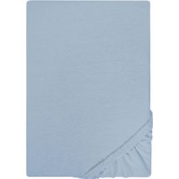 Spannbettlaken, B:70cm L:140cm, blau, CASTELL - MARKENBETTW&Auml;SCHE, Jersey, Obermaterial: 100% Baumwolle, Bettlaken, "Jersey-Kids", mit Rundumgummizug