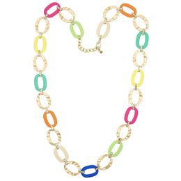 Damen Lange Kette "Summer Vibes", bunt, Basic, Collezione Alessandro, Metall, Halsketten, bunte Gliederkette