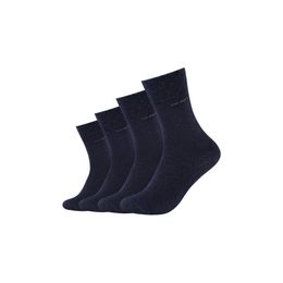 Camano Damen Socken "Socken 4er Pack", Gr. 35, blau, 80% Baumwolle, 17% Polyamid, 3% Elasthan, uni, Socken