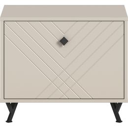 Sitzbank Inosign, B:60cm H:50cm T:35cm, beige, FSC-zertifizierter Holzwerkstoff, MDF, Sitzb&auml;nke, "Mento, Breite 57 cm, 1 Klappe, 1 Fach, Metall