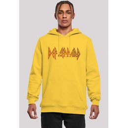 F4NT4STIC Herren Kapuzenpullover "Def Leppard Shatter Logo", gelb, Gr. XL, Obermaterial: 65% Baumwolle, 35% Polyester, Pullover, Premium Qualit&auml;t