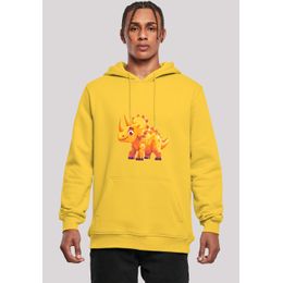 F4NT4STIC Herren Kapuzenpullover "S&uuml;&szlig;er Triceratops Dinosaurier", gelb, Gr. L, Obermaterial: 65% Baumwolle, 35% Polyester, Pullover, Premium Qualit&auml;t