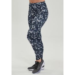 Endurance Damen Funktionstights "Wennie", schwarz, Gr. 42, gebl&uuml;mt, 82% Polyester, 18% Elasthan, Hosen, mit floralem Allover-Print