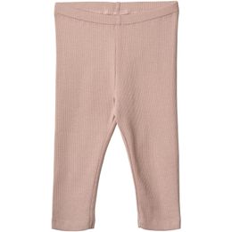 Wheat Mädchen Leggings "Rib Jersey Leggings Jules", Gr. 68, rosa, Jersey, Obermaterial: 96% Baumwolle, 4% Elasthan, unifarben, Hosen