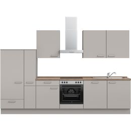 K&uuml;chenzeile Nobilia, B:330,3cm H:216,6cm T:60cm, grau, Komplettk&uuml;chen-Sets, ""Touch I"", vormontiert, Ausrichtung w&auml;hlbar, Breite 330 cm, wahlw. mit