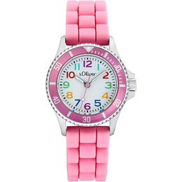 s.Oliver Kinder Quarzuhr, pink, Armbanduhren, Armbanduhr, Kinderuhr, Mädchen, Silikonarmband, Geschenkidee