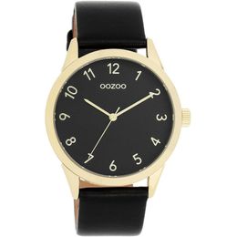 Oozoo Damen Quarzuhr, schwarz, Armbanduhren, Armbanduhr, Damenuhr, Herrenuhr, Lederarmband, analog