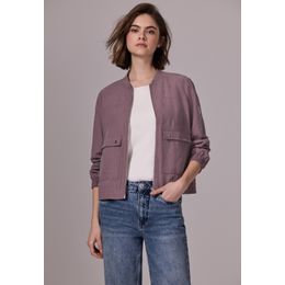 Damen Blouson, rosa, Gr. 44, STREET ONE STUDIO, unifarben, Stoff, Obermaterial: 87% Viskose, 13% Polyester; Futter: 100% Polyester, Jacken, mit