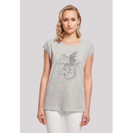 F4NT4STIC Damen T-Shirt "Harry Potter Dragon Line Art", grau, Gr. XXL, Obermaterial: 100% Baumwolle, Shirts, Print