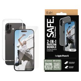 Displayschutzglas "2-in-1 Protection Bundle, Glass, Soft TPU Case", B:11cm H:2,5cm T:19,5mm, transparent, SAFE BY PANZERGLASS, Displayfolien,