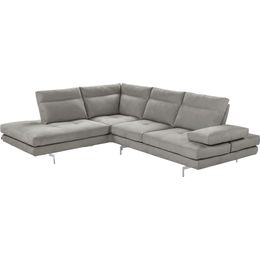 Ecksofa Calia italia, B:228cm H:90cm T:232cm, grau, Mikrofaser mit Nubuk Optik (100% Polyester), Wohnzimmer, Sofas, "Toby Wing, L-Form,