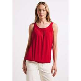 Street One Damen Tr&auml;gertop, rot, Gr. 46, unifarben, Stoff, 95% Viskose, 5% Elasthan, Tops, mit Elastiksaum