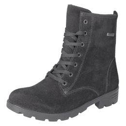 Ricosta Mädchen Schnürstiefel "Disera WMS: normal", Gr. 30, schwarz, Leder, Schuhe, Bikerboots, Winterstiefel, Boots mit Blockabsatz