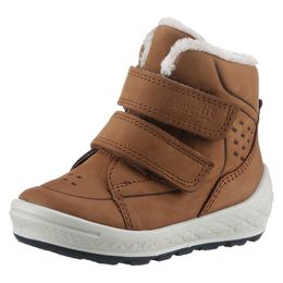 Superfit Mädchen Klettstiefel "GROOVY 2.0 WMS: Mittel", Gr. 20, braun, Nubukleder, Textil, Schuhe, Snowboots mit Schurwolle, Größenschablone zum
