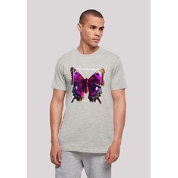 F4NT4STIC Herren T-Shirt "Pink Schmetterling TEE UNISEX", grau, Gr. XXL, Obermaterial: 100% Baumwolle, Shirts, Print