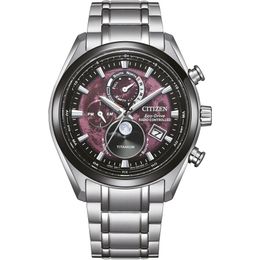 Citizen Herren Funkchronograph "Tsuki-yomi", silber, Armbanduhren, Armbanduhr, Herrenuhr, Solar, Titan, Stoppfunktion, Mondphase