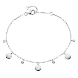 Smart Jewel Damen Armband "mit runden Pl&auml;ttchen und Zirkonia als Behang, Silber 925", 19cm, Silber 925 (Sterlingsilber), silber, Silber 925