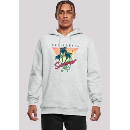F4NT4STIC Herren Kapuzenpullover "California Palmen Retro", grau, Gr. XL, Obermaterial: 65% Baumwolle, 35% Polyester, Pullover, Premium Qualit&auml;t