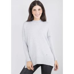 Please Jeans Damen Strickpullover, grau, Gr. 1, Strick, Obermaterial: 43% Viskose, 29% Polyester, 28% Polyamid, Pullover