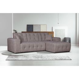 Ecksofa Home Affaire, B:234cm H:85cm T:163cm, grau, 100% Polyester, Wohnzimmer, Sofas, "Nosia L-Form", incl. 2 Zierkissen, mit feiner Steppung