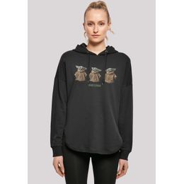 F4NT4STIC Damen Kapuzenpullover "Star Wars The Mandalorian The Child Poses", schwarz, Gr. S, Obermaterial: 100% Baumwolle, Pullover, Print