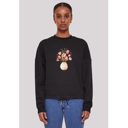 F4NT4STIC Damen Sweatshirt "Rosa Fr&uuml;hlingsblumenstrau&szlig; in Vase", schwarz, Gr. XS, Obermaterial: 65% Baumwolle, 35% Polyester, Sweatshirts, Premium