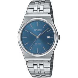 Damen Quarzuhr, silber, CASIO TIMELESS COLLECTION, Armbanduhren, Armbanduhr, Herrenuhr, Damenuhr, Jugendliche, Datum, Edelstahlarmband