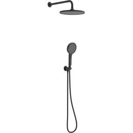 Sch&uuml;tte Brausegarnitur SCH&Uuml;TTE, schwarz, ABS-Kunststoff, Brausegarnituren, "KARIBIK", Brause-Komplettset, schwarz matt, f&uuml;r die Dusche, &Uuml;berkopfbrauseset