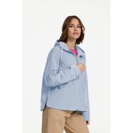 Manisa Damen Kurzjacke, blau, Gr. 48, unifarben, Obermaterial: 100% Polyester. Futter: 100% Polyester, Jacken, mit Kapuze