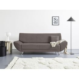 3-Sitzer Inosign, B:205cm H:78cm T:82cm, grau, 100% Polyester, Sofas, "Saltare elegant und komfortabel, toller Designfuß"